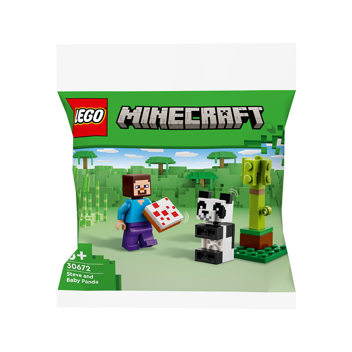LEGO® Minecraft Steve and Baby Panda Recruitment Bag 30672 | Import A Toy