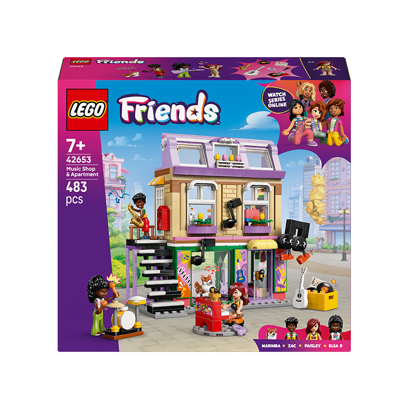 LEGO® Friends Music Shop & Apartment Building Set Pretend-Play Toy 426 ...