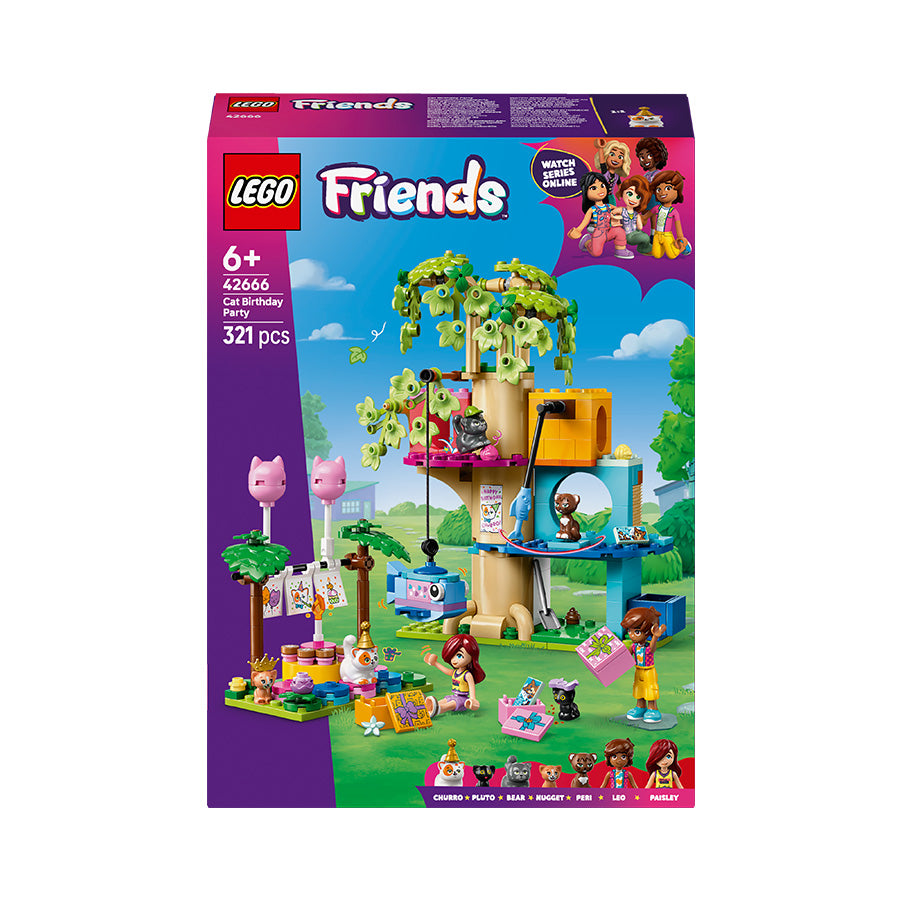 LEGO® Friends Cat Birthday Party & Tree House Building Kit Toy 42666 ...