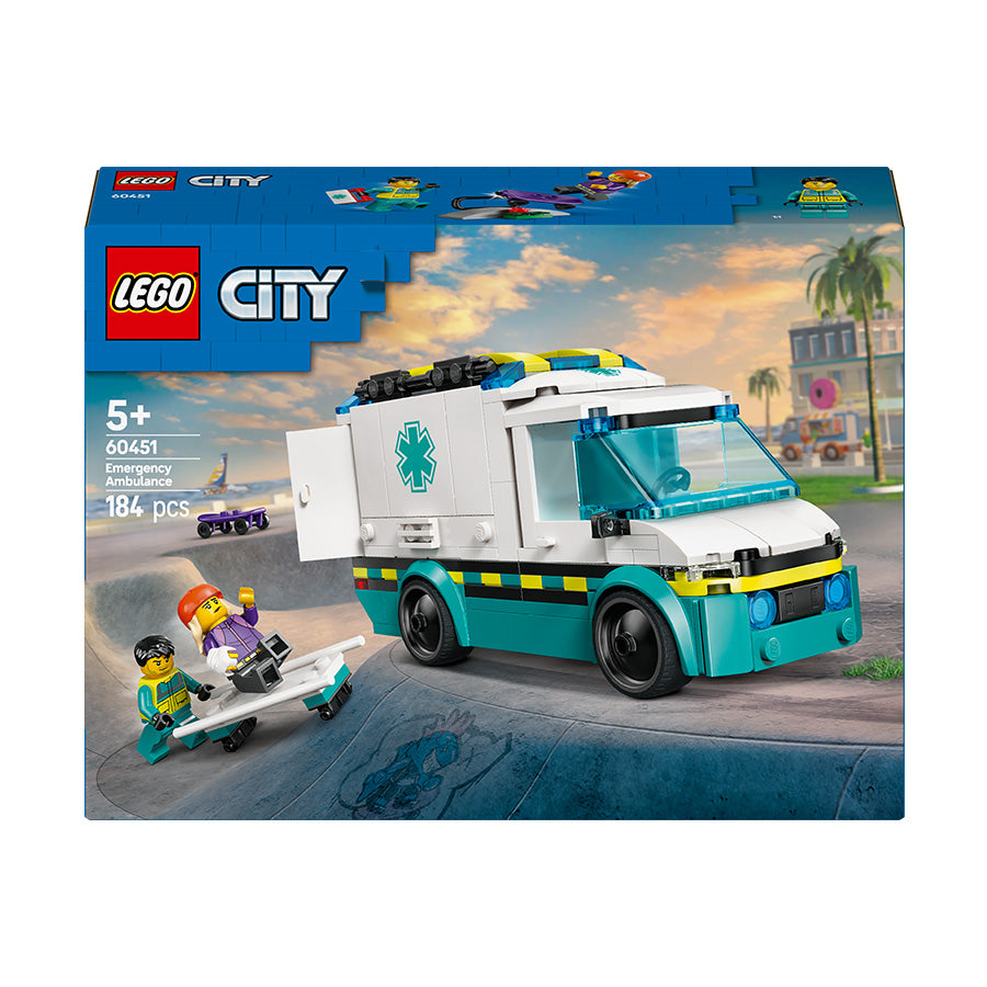 LEGO® City Emergency Ambulance Toy Truck Building Set 60451 | Import A Toy