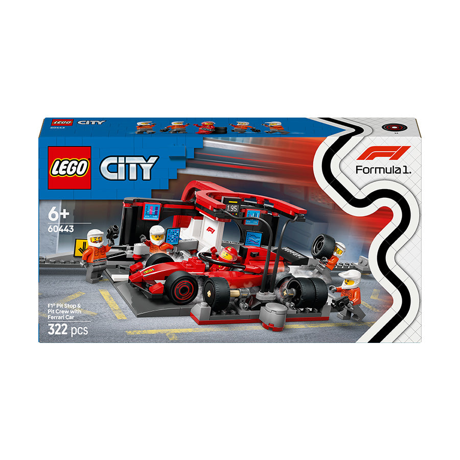 LEGO® City F1® Pit Stop & Pit Crew with Ferrari Car Toy 60443 | Import ...