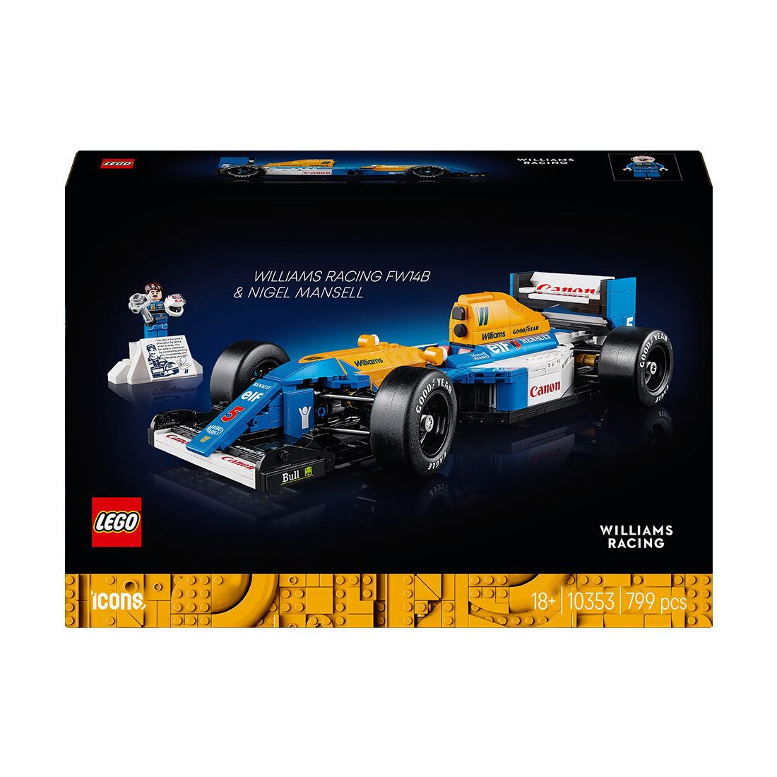 LEGO® ICONS Williams Racing FW14B & Nigel Mansell Home Office Desk Dec ...