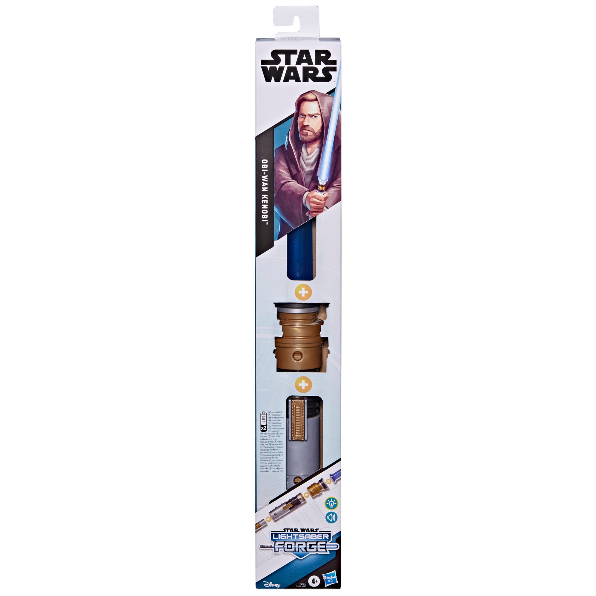 STAR WARS Lightsaber Forge Obi-Wan Kenobi Electronic Extendable Blue L ...