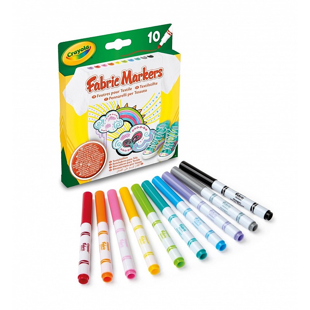 CRAYOLA Fabric Markers Fine Line 10 | Import A Toy